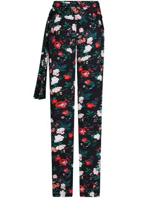 Rabanne Floral-print Trousers - Black
