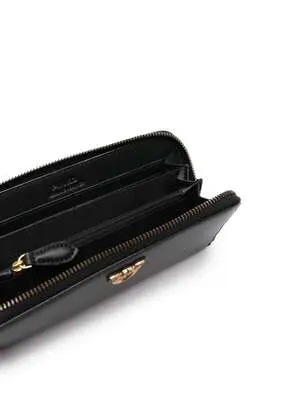 Pinko Ryder Logo-plaque Leather Wallet - Black