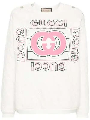Gucci Interlocking G Quilted Sweatshirt - White