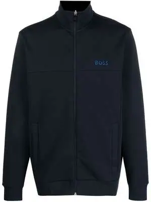BOSS Logo Embroidered Zip Jacket