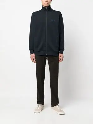 BOSS Logo Embroidered Zip Jacket