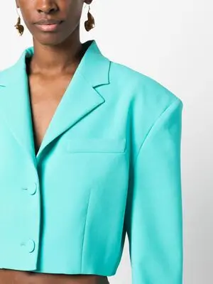 Giuseppe Di Morabito Notched-collar Cropped Blazer - Blue