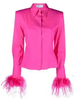 Giuseppe Di Morabito Feather-trim Shirt - Pink