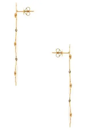 Siena Jewelry Flower Drop Earrings - 14k Yellow Gold & Diamond