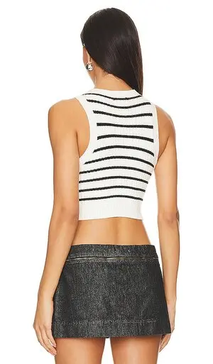 Superdown Phoebe Ultra Crop Vest - White & Black