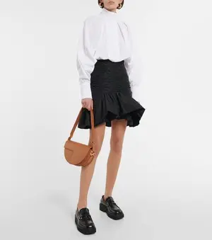 PATOU Ruched Faille Miniskirt - Black