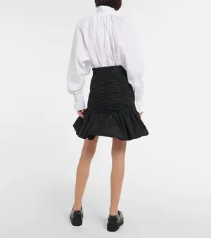 PATOU Ruched Faille Miniskirt - Black