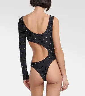 Alessandra Rich Embellished Cutout Swimsuit