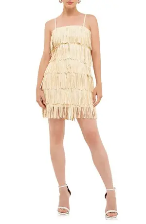 Endless Rose Fringe Faux Suede Mini Dress