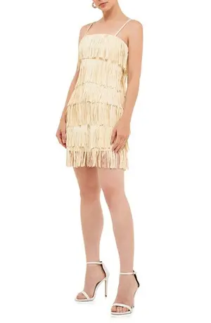 Endless Rose Fringe Faux Suede Mini Dress