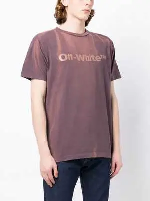 Off-White Logo Print Bleached T-shirt