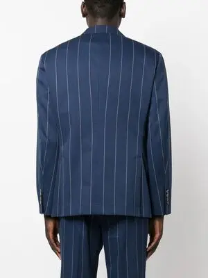 Brunello Cucinelli Pinstripe-print Single-breasted Blazer - Blue