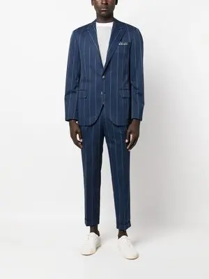 Brunello Cucinelli Pinstriped Cropped Trousers - Blue