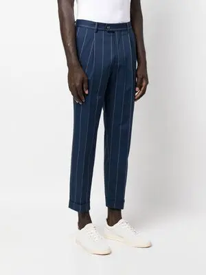 Brunello Cucinelli Pinstriped Cropped Trousers - Blue