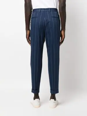 Brunello Cucinelli Pinstriped Cropped Trousers - Blue