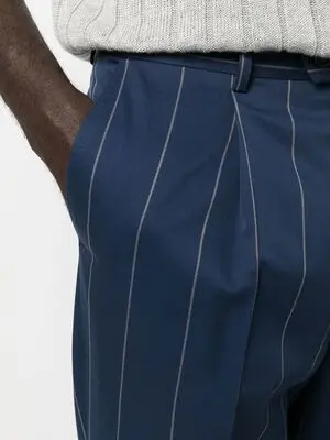 Brunello Cucinelli Pinstriped Cropped Trousers - Blue
