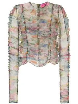 Viktor & Rolf Sheer Floral Print Blouse