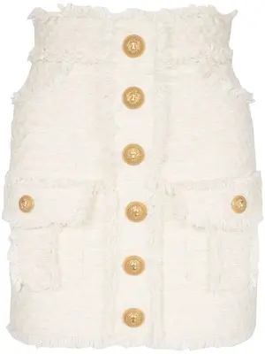 Balmain Tweed Mini Skirt - Neutrals