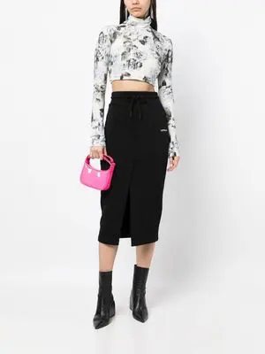 Off-White Drawstring Pencil Skirt