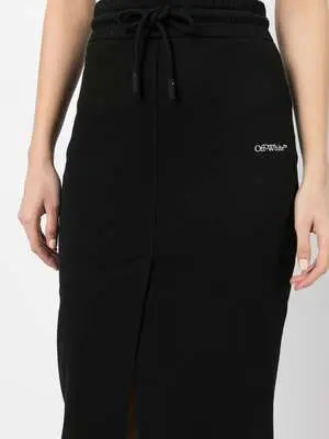 Off-White Drawstring Pencil Skirt