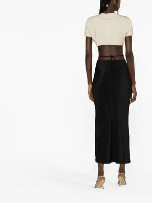 Christopher Esber Loophole Cut-out Midi Skirt - Black