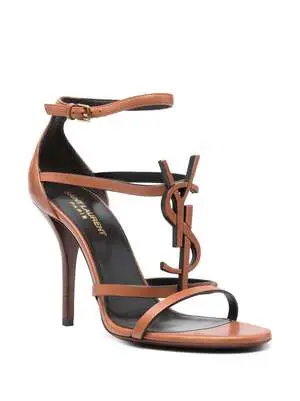 Saint Laurent 100mm Cassandra Sandals - Brown