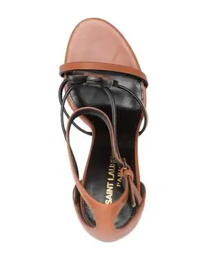 Saint Laurent 100mm Cassandra Sandals - Brown