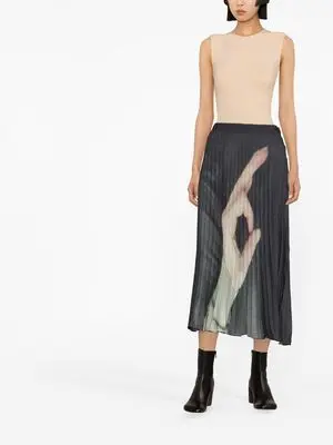 MAISON MARGIELA High-waisted Pleated Skirt