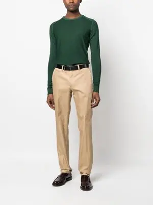 Etro Embroidered-logo Crew-neck Jumper - Green