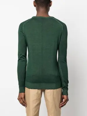 Etro Embroidered-logo Crew-neck Jumper - Green