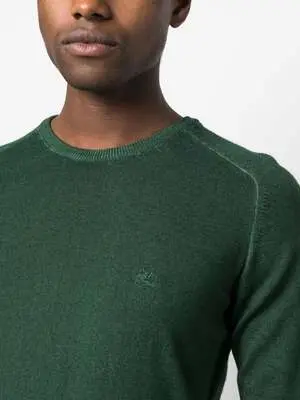 Etro Embroidered-logo Crew-neck Jumper - Green
