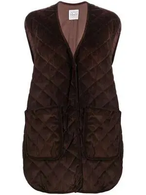 TOTEME Quilted Corduroy Vest - Brown