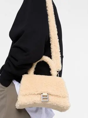 Balenciaga - Small Hourglass Furry Top-handle Bag