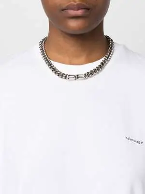 Balenciaga Bb Icon Gourmette-Chain Necklace - Silver | Editorialist