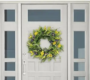 PULEO INTERNATIONAL 24' Spring Purple/yellow Fl Oral Wreath