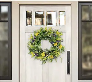 PULEO INTERNATIONAL 24' Spring Purple/yellow Fl Oral Wreath