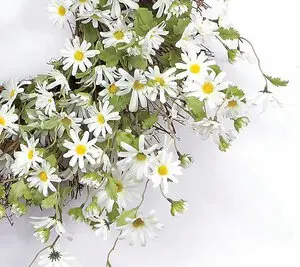 MELROSE White Daisy Floral Twig Wreath 23'd