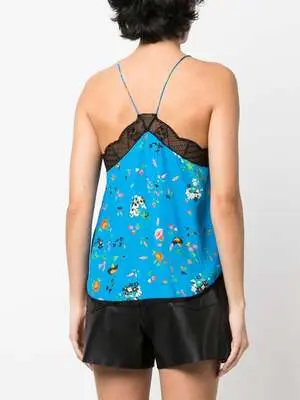 Zadig&Voltaire Christy Floral-print Lace-trimmed Camisole