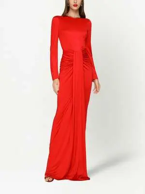 Dolce & Gabbana Draped-detail Organzine Evening Gown