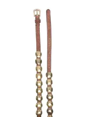 GOLDEN GOOSE Trinidad Stud-embellished Leather Belt - Brown