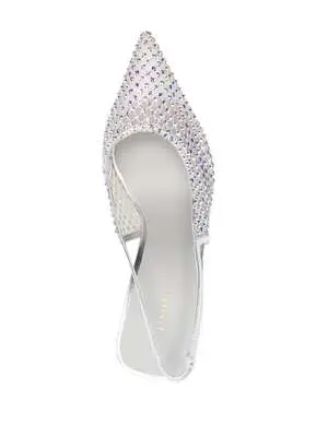 LE SILLA Crystal-embellished Slingback Pumps - Silver