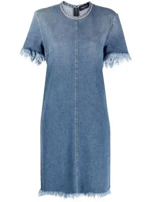 Fabiana Filippi Frayed Denim Mini Dress