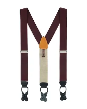 Trafalgar Hudson Nylon Button End Suspenders Burgundy