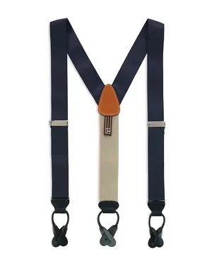 Trafalgar Hudson Nylon Button End Suspenders - Navy