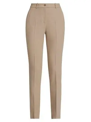 Michael Kors Samantha Pleated Straight-leg Pants Taupe