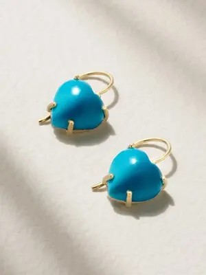 Irene Neuwirth Love 18-karat Turquoise Heart Earrings - Gold