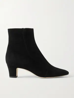 Manolo Blahnik Myconia 50 Suede Ankle Boots - Black