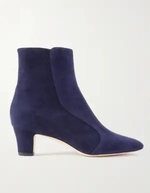 Manolo Blahnik Manolo Blahnik Myconia 50 Suede Ankle Boots Navy