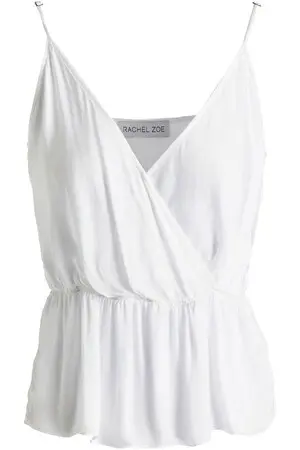 Rachel Zoe Wrap-effect Washed Satin Camisole - White