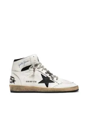 GOLDEN GOOSE Sky Star Nappa Upper With Serigraph Leather Star And Ankle White Black